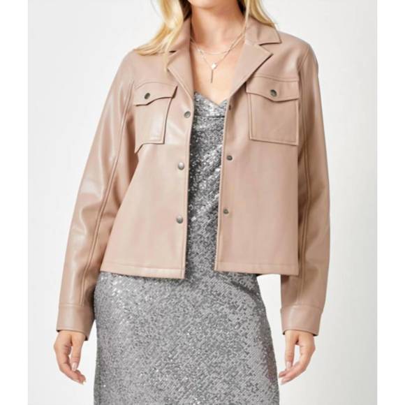 Mystree | Jackets & Coats | New Mystree Leather Jacket In Dusty Rose ...